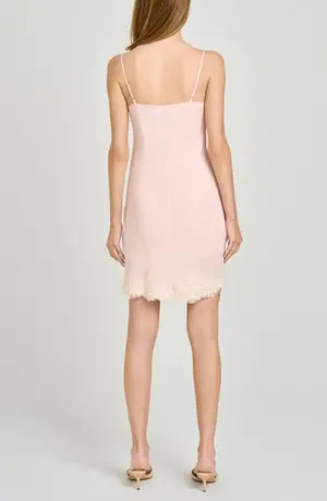 WAYF Isabelle Lace Trimmed Slip Dress - Blush