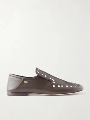 WALES BONNER Wales Bonner Dakar Studded Leather Loafers Brown