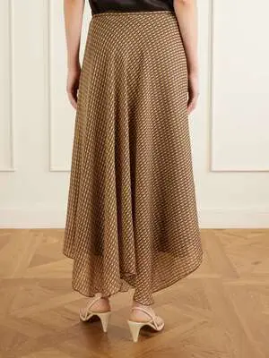 SIR. Cooper Asymmetric Printed Chiffon Maxi Skirt