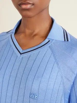 WALES BONNER Roots Logo-embroidered Striped Polo Shirt