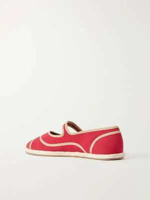 Staud Nora Canvas Espadrille Mary Jane Flats