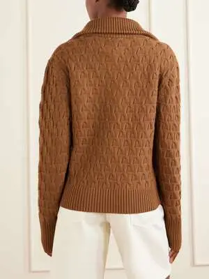 WALES BONNER Acoustic Knitted Wool Half-zip Turtleneck Sweater