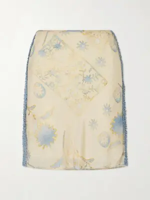 SIR. Cecile Ruffled Floral Print Chiffon Midi Skirt - Neutrals