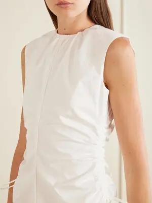 SIR. Klara Ruched Broderie Anglaise Cotton Mini Dress