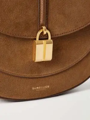 DEMELLIER The Sienna Saddle Leather-trimmed Suede Shoulder Bag