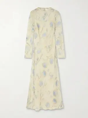 SIR. Cecile Floral-print Georgette Maxi Dress - Neutrals