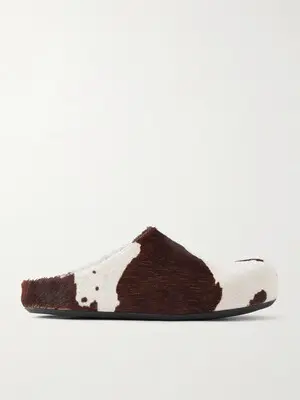Marni Fussbett Calf Hair Clogs - Brown