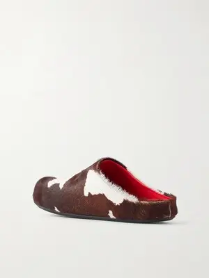 Marni Fussbett Calf Hair Clogs - Brown