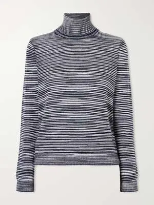 Missoni Striped Cashmere And Wool-blend Turtleneck Sweater - Multi