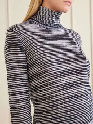 Missoni Striped Cashmere And Wool-blend Turtleneck Sweater