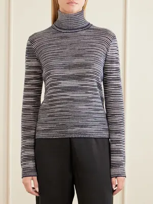 Missoni Striped Cashmere And Wool-blend Turtleneck Sweater - Multi