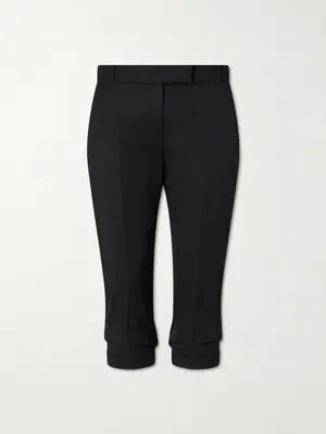 Alexander McQueen Wool Straight-leg Capri Pants - Black