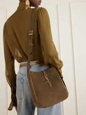 Saint Laurent Le 5 À 7 Suede Shoulder Bag