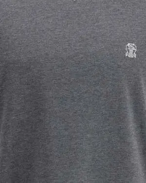 Brunello Cucinelli T-shirt In Cotton With A Logo Ale