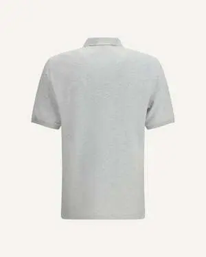 Brunello Cucinelli Polo In Cotton Jersey With Short Sleeves - Grey