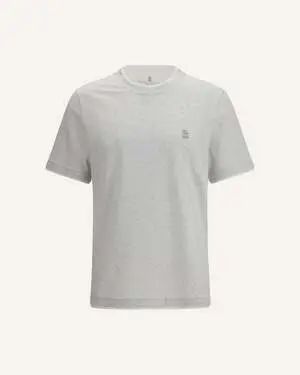Brunello Cucinelli T-shirt In Cotton With A Logo Ale