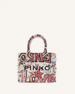Pinko Multicolored Canvas Tote Bag - Multicolour