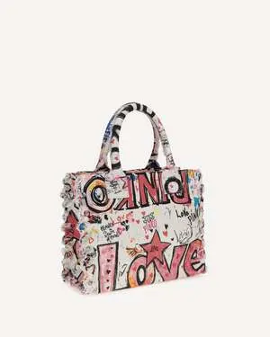 Pinko Multicolored Canvas Tote Bag