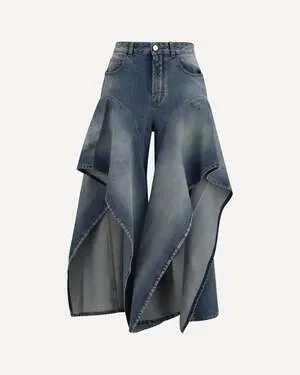 Alaïa Faded Ruffled Jeans