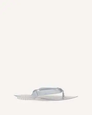 Alaïa Satin Flip Flop Sandals - Grey