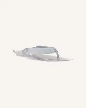 Alaïa Satin Flip Flop Sandals - Grey