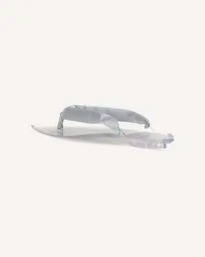 Alaïa Satin Flip Flop Sandals - Grey
