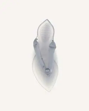 Alaïa Satin Flip Flop Sandals - Grey