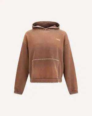 FOUND Hoodie With Stitch Details Ale - Brown