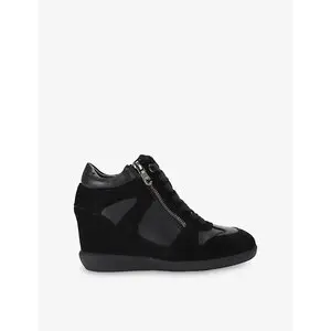 Carvela Altezza Wedge Leather Trainers - Black