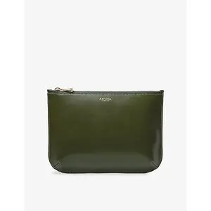 ASPINAL OF LONDON Ella Large Leather Pouch - Mossgreen