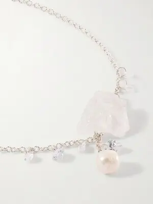 Completedworks Recycled Pendulum Necklace With Pearls And Zirconia