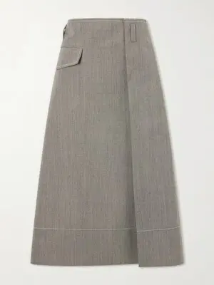 Marni Pleated Virgin-wool Midi Skirt