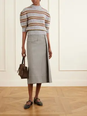 Marni Pleated Virgin Wool Midi Skirt