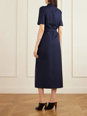 Alexander McQueen Police Belted Pleated Midi Dress