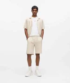 Karl Lagerfeld Monogram Textured Shorts - Sand