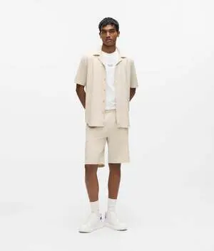 Karl Lagerfeld Monogram Textured Shorts - Sand