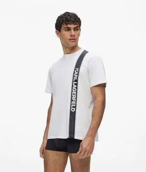 Karl Lagerfeld Vertical Logo Pajama T-shirt - White