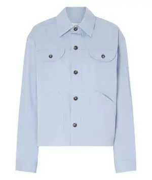 FRAME Utility Cotton-poplin Jacket - Blue