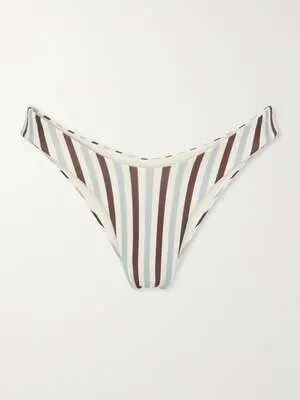 HAIGHT. Leila Striped Bikini Briefs - Brown