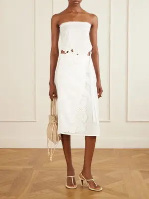 SIR. Klara Cropped Broderie Anglaise Top - Neutrals
