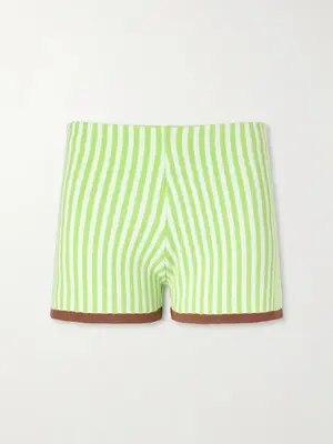 HAIGHT. Bella Striped Cotton-blend Shorts