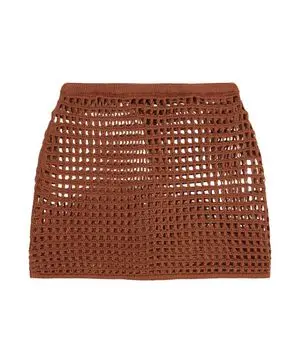 HAIGHT. Sheila Open-knit Mini Skirt - Brown