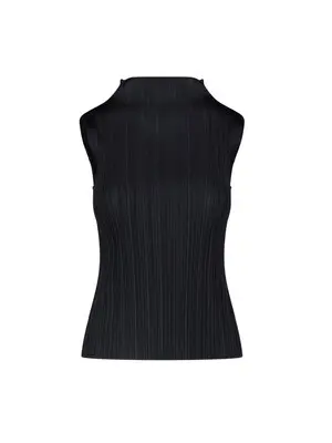 PLEATS PLEASE Pleated Tank Top - Black