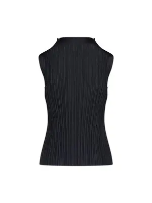 PLEATS PLEASE Pleated Tank Top - Black