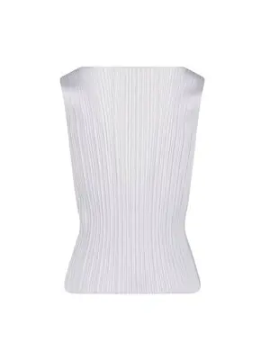 Issey Miyake Pleats Please Sleeveless High Neck Top