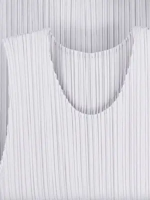 Issey Miyake Pleats Please Sleeveless High Neck Top