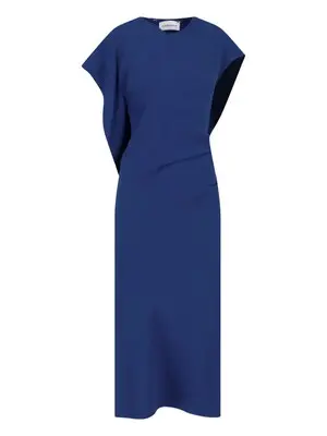 Victoria Beckham Asymmetrical Sleeve Midi Dress - Blue