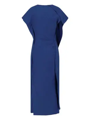 Victoria Beckham Asymmetrical Sleeve Midi Dress - Blue