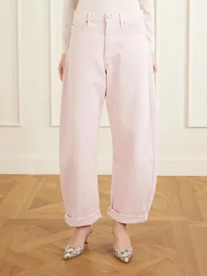 FRAME The Bubble High-rise Wide-leg Jeans - Pink