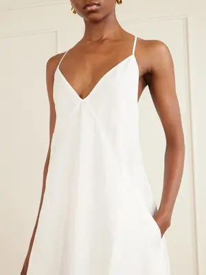 Another Tomorrow Linen-canvas Maxi Dress